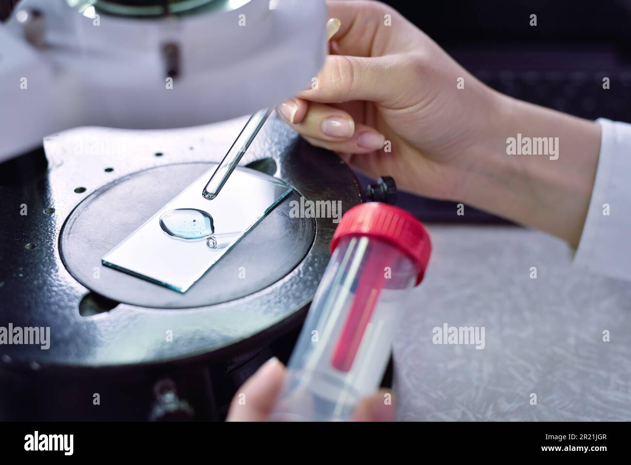 Examination under a microscope hi-res stock photography and images - Alamy