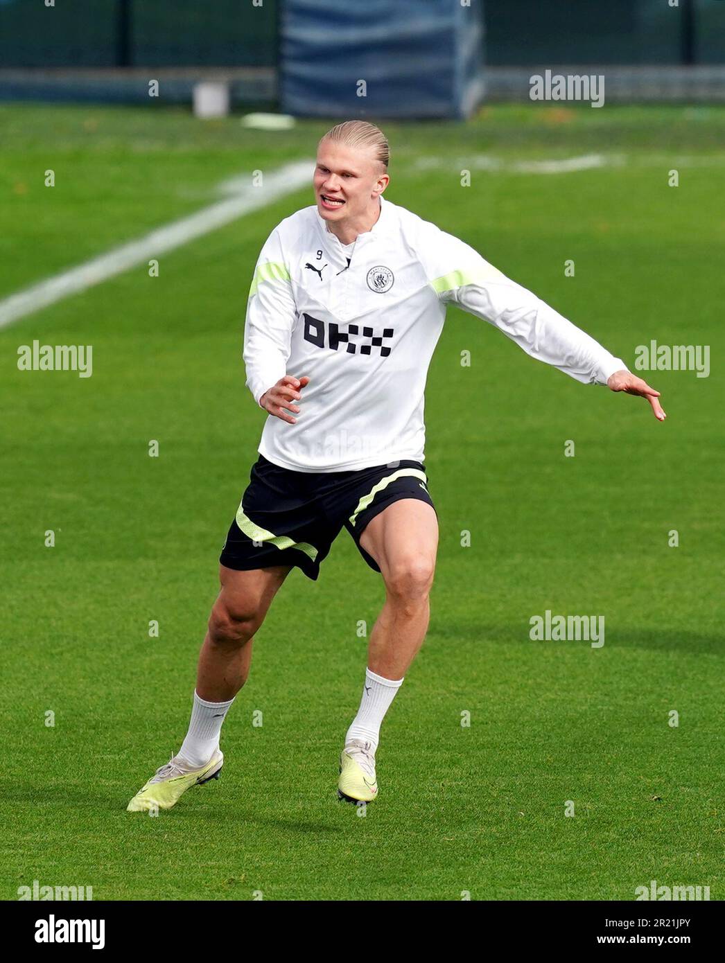 Manchester City's Erling Haaland during a training session at the City ...