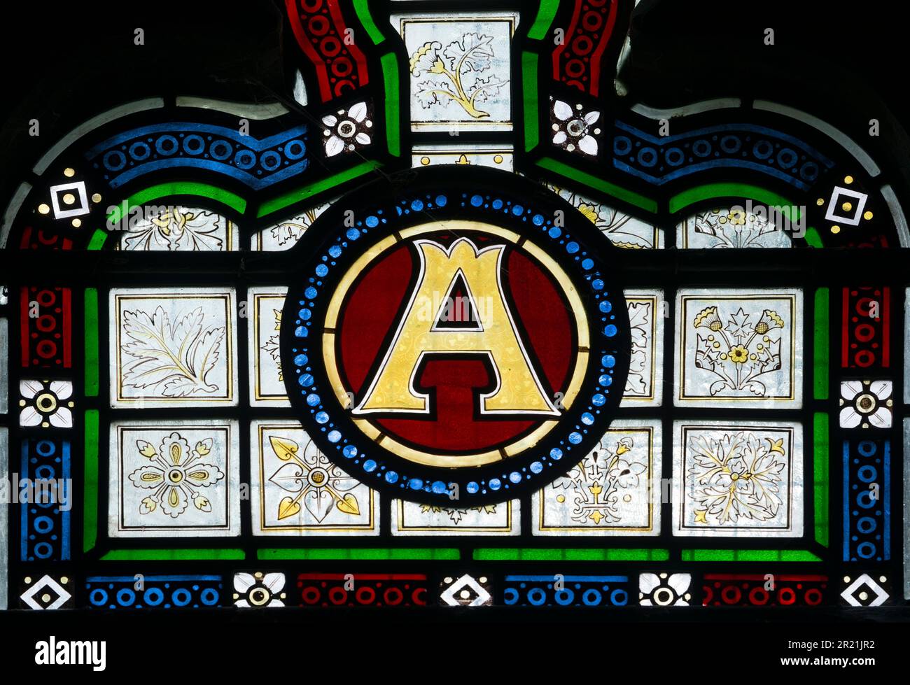Alpha stained glass, St. Laurence`s Church, Lighthorne, Warwickshire ...