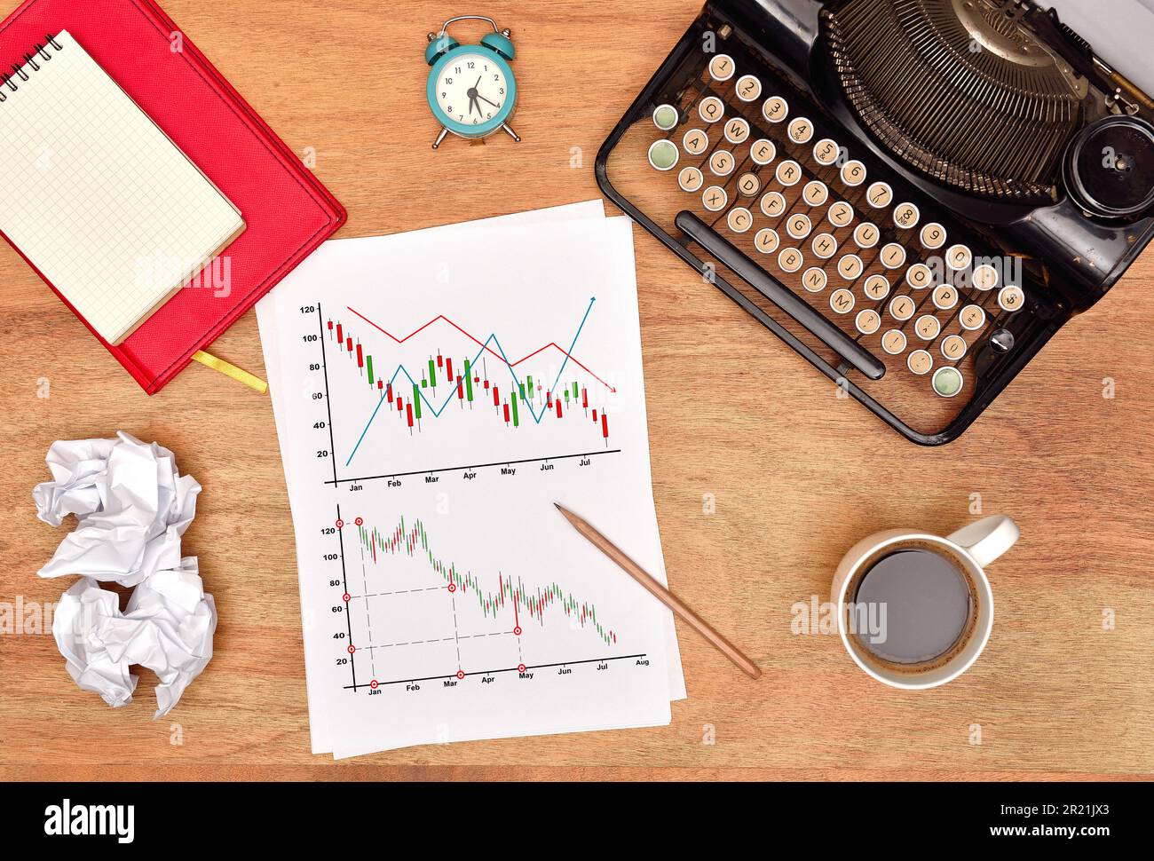 Stock chart drawing on paper, View from above Stock Photo - Alamy Stock chart drawing on paper, View from above Stock Photo - Alamy