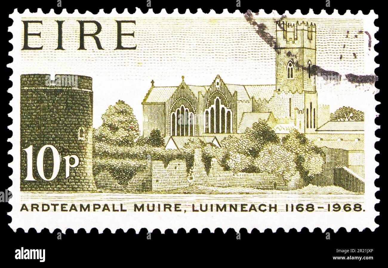 MOSCOW, RUSSIA - APRIL 08, 2023: Postage stamp printed in Ireland shows ...