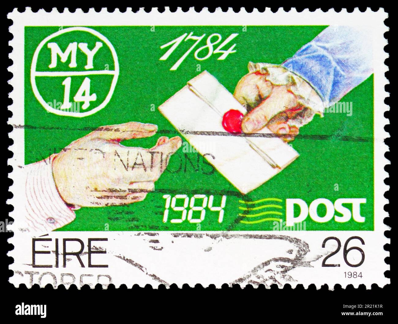 MOSCOW, RUSSIA - APRIL 08, 2023: Postage stamp printed in Ireland shows ...