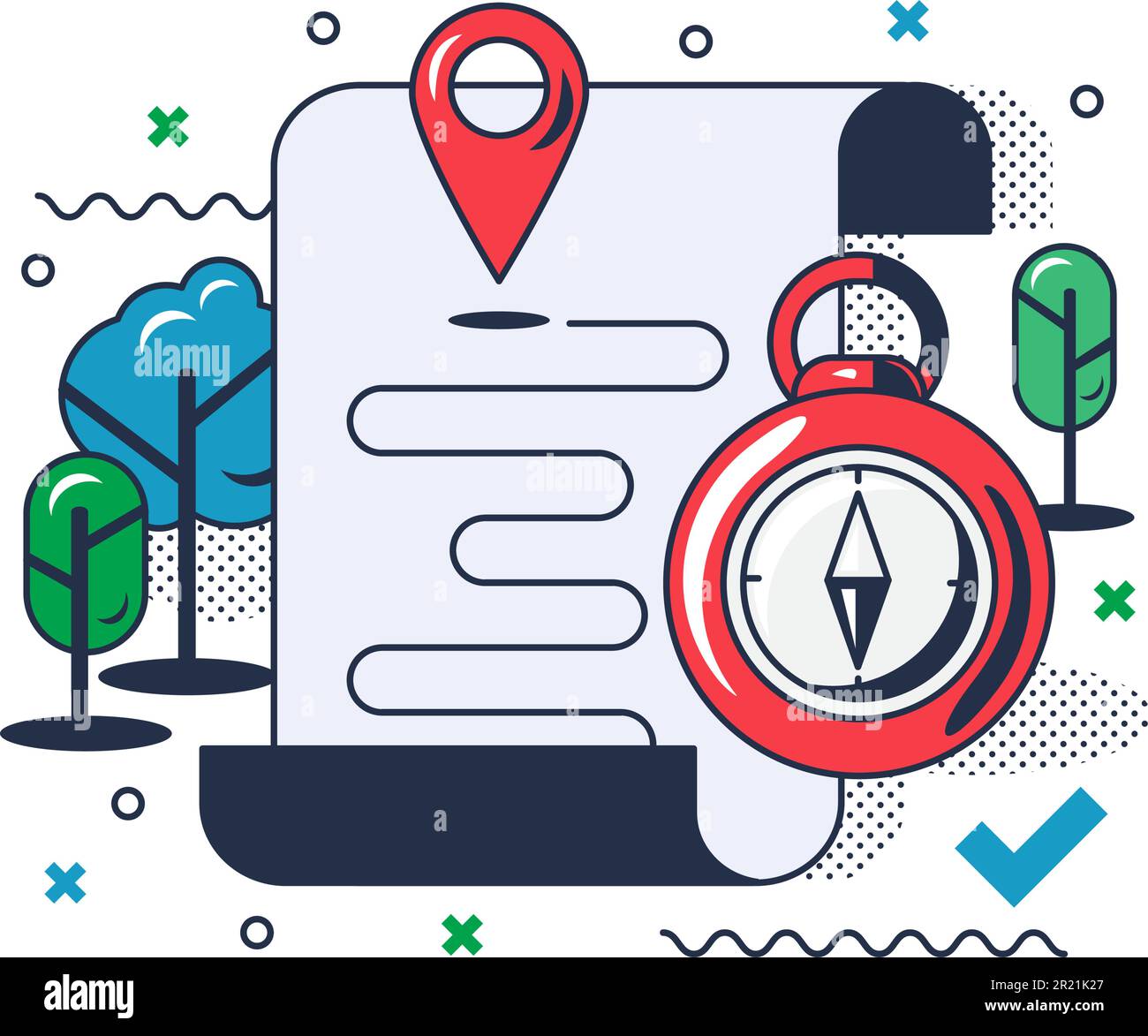 Navigation location and compass equipment vector. Tool for traveling ...