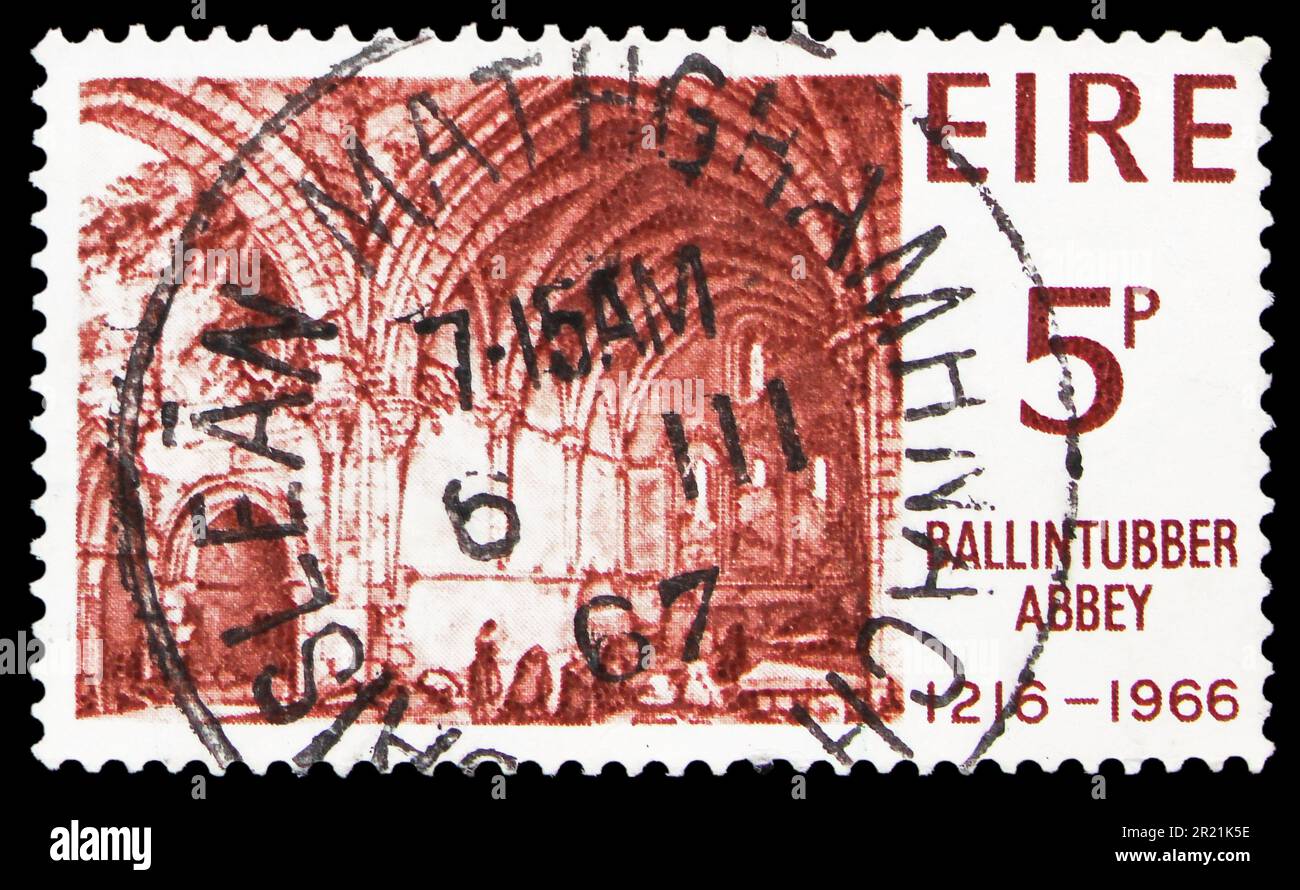 MOSCOW, RUSSIA - APRIL 08, 2023: Postage stamp printed in Ireland shows ...