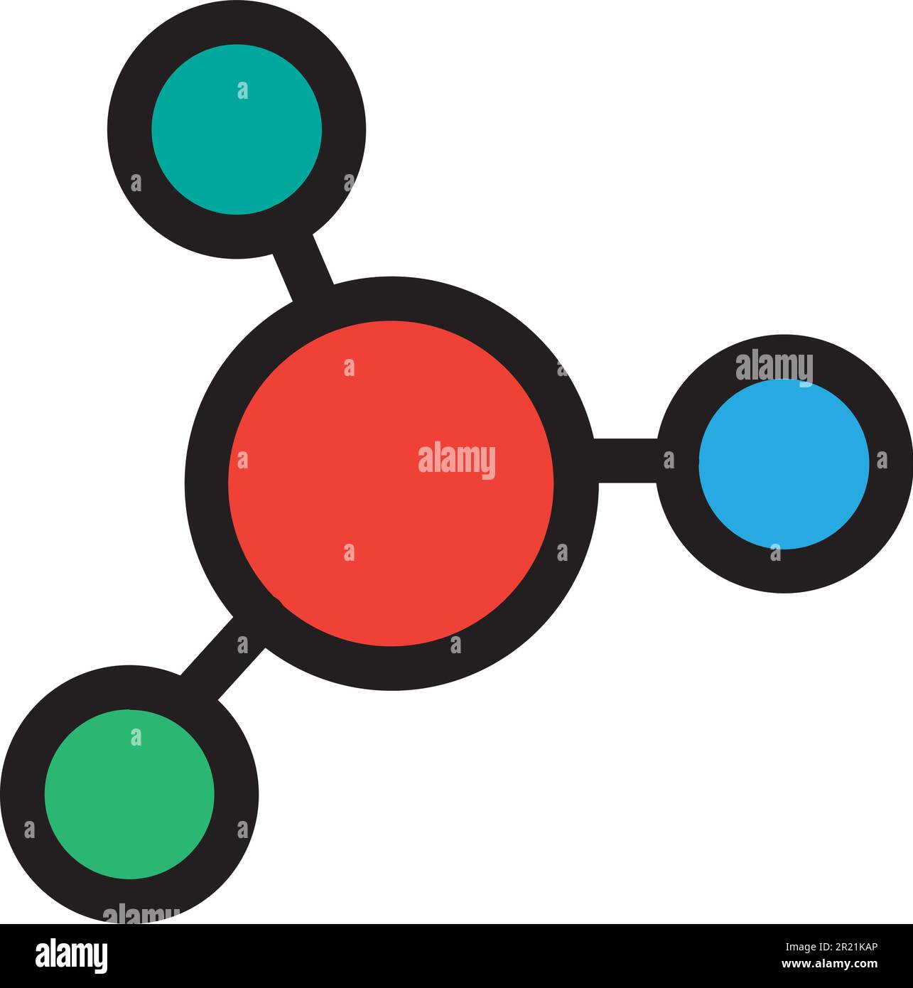 Molecular biology or chemical compound icon vector. Microbiology or biochemistry molecule atomic ...