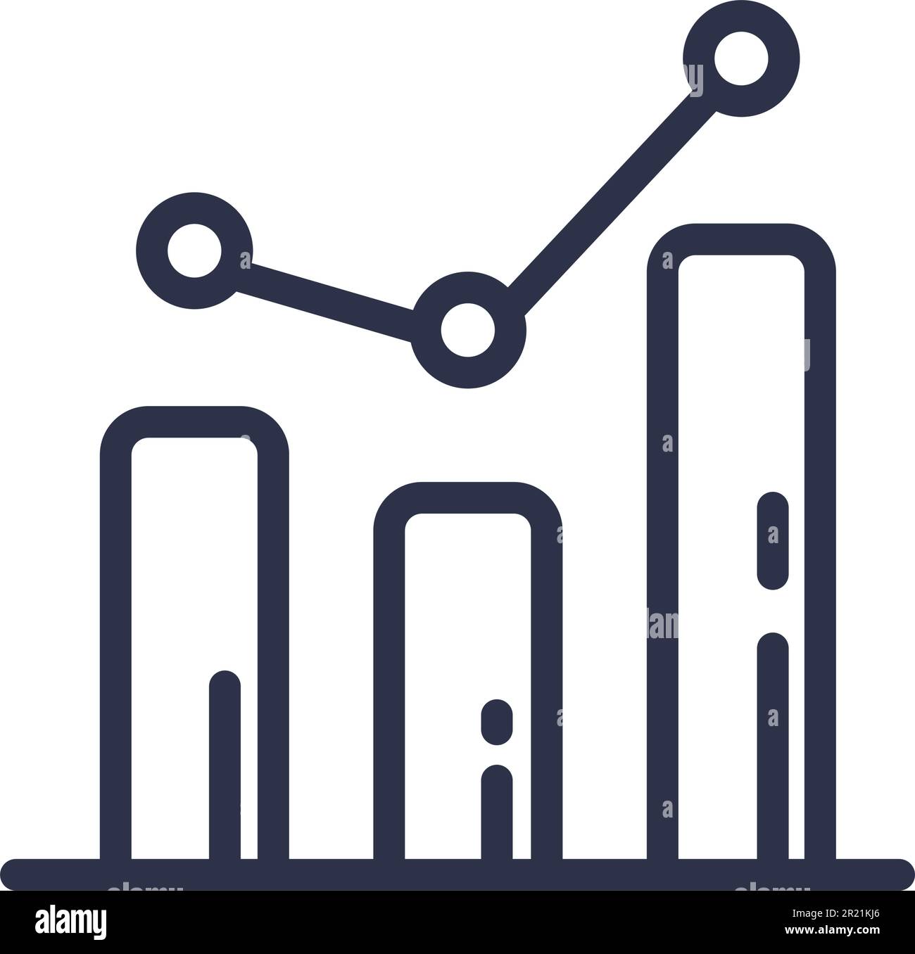 Business graph market researching icon vector. Analyzing financial ...