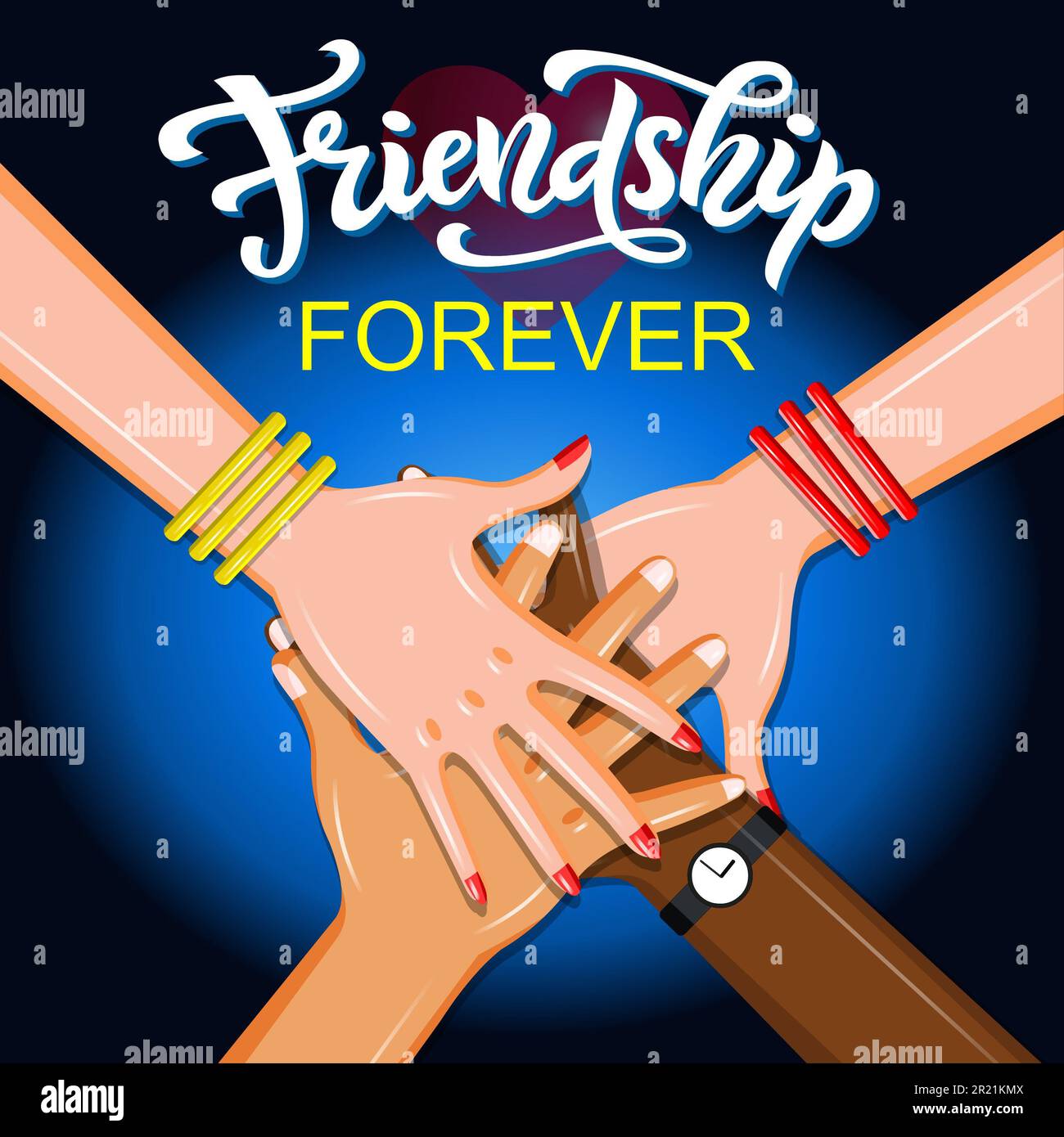 The chain of friendship cartoon hi-res stock photography and images - Alamy