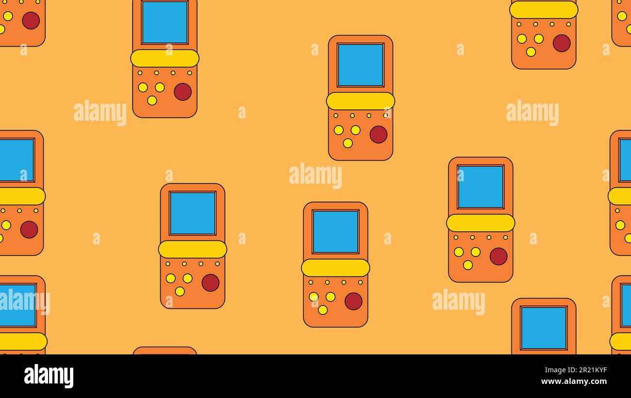 Seamless pattern endless with handheld game consoles, electronic toys ...