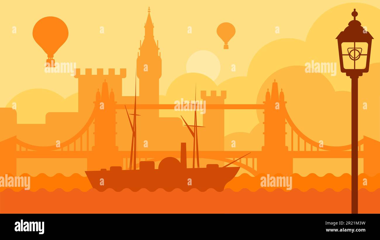 Ship on river thames Stock Vector Images - Alamy