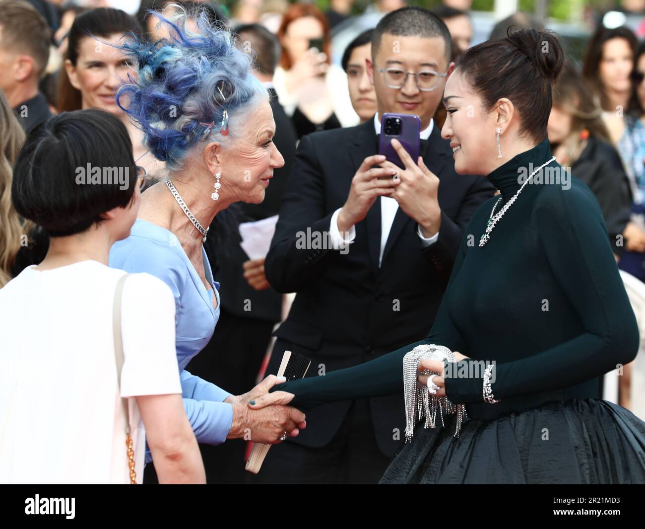 May 16, 2023, Cannes, Cote d'Azur, France: HELEN MIRREN and GONG LI ...