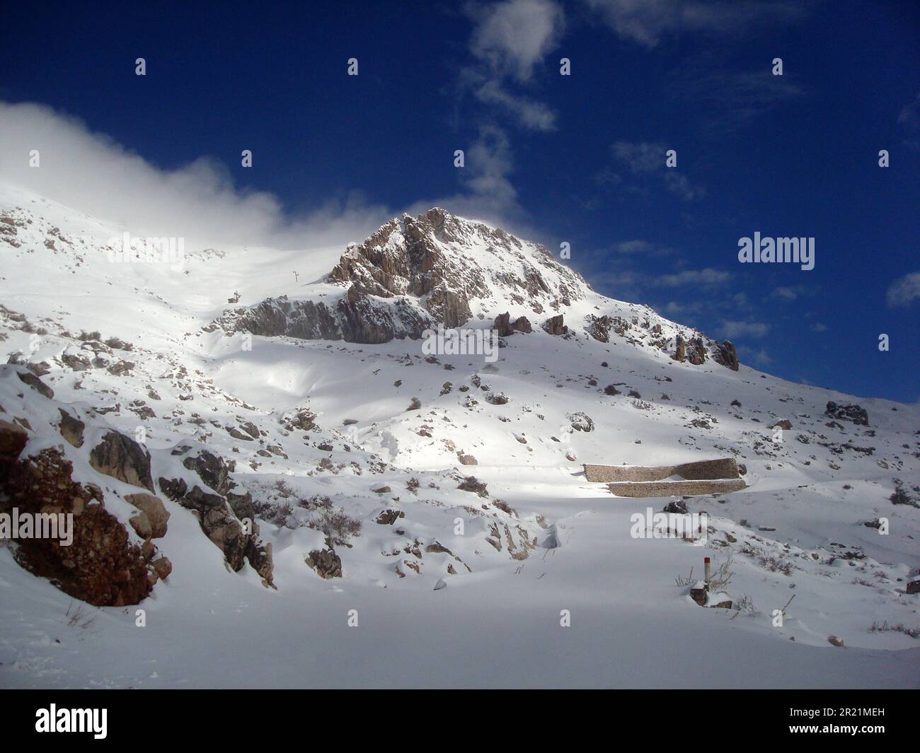 Snow landscapes, Tikjda resort, Djurdjura National Park, north Algeria ...