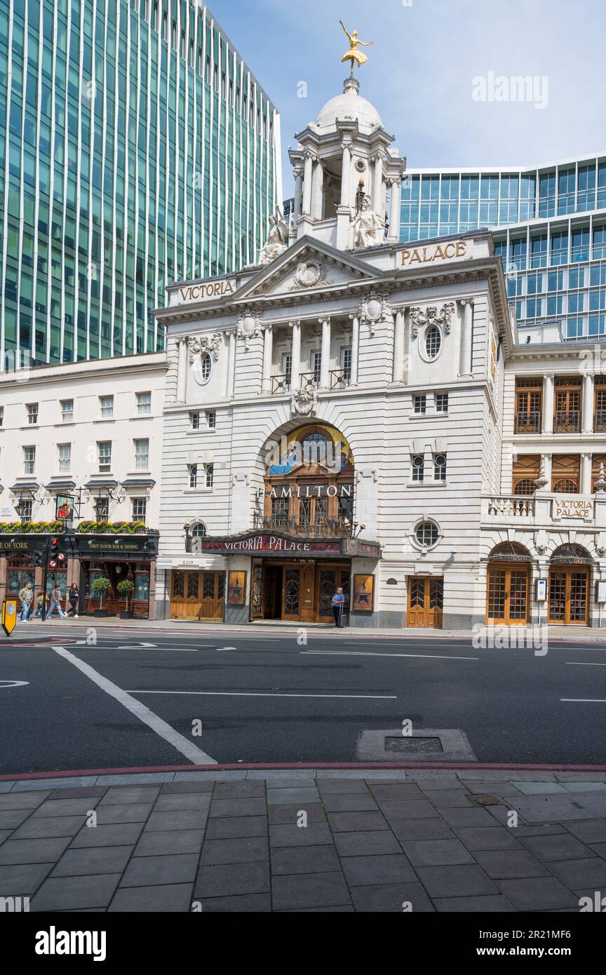 Victoria Palace Theatre, a Grade II* listed West End theatre in Victoria Street, opposite ...