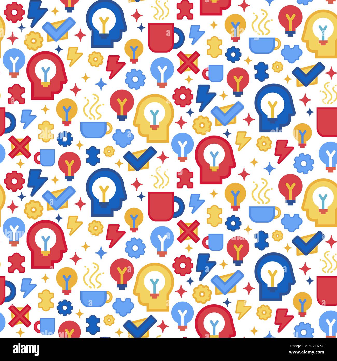 Creative idea creation seamless pattern vector. Brainstorming and ...