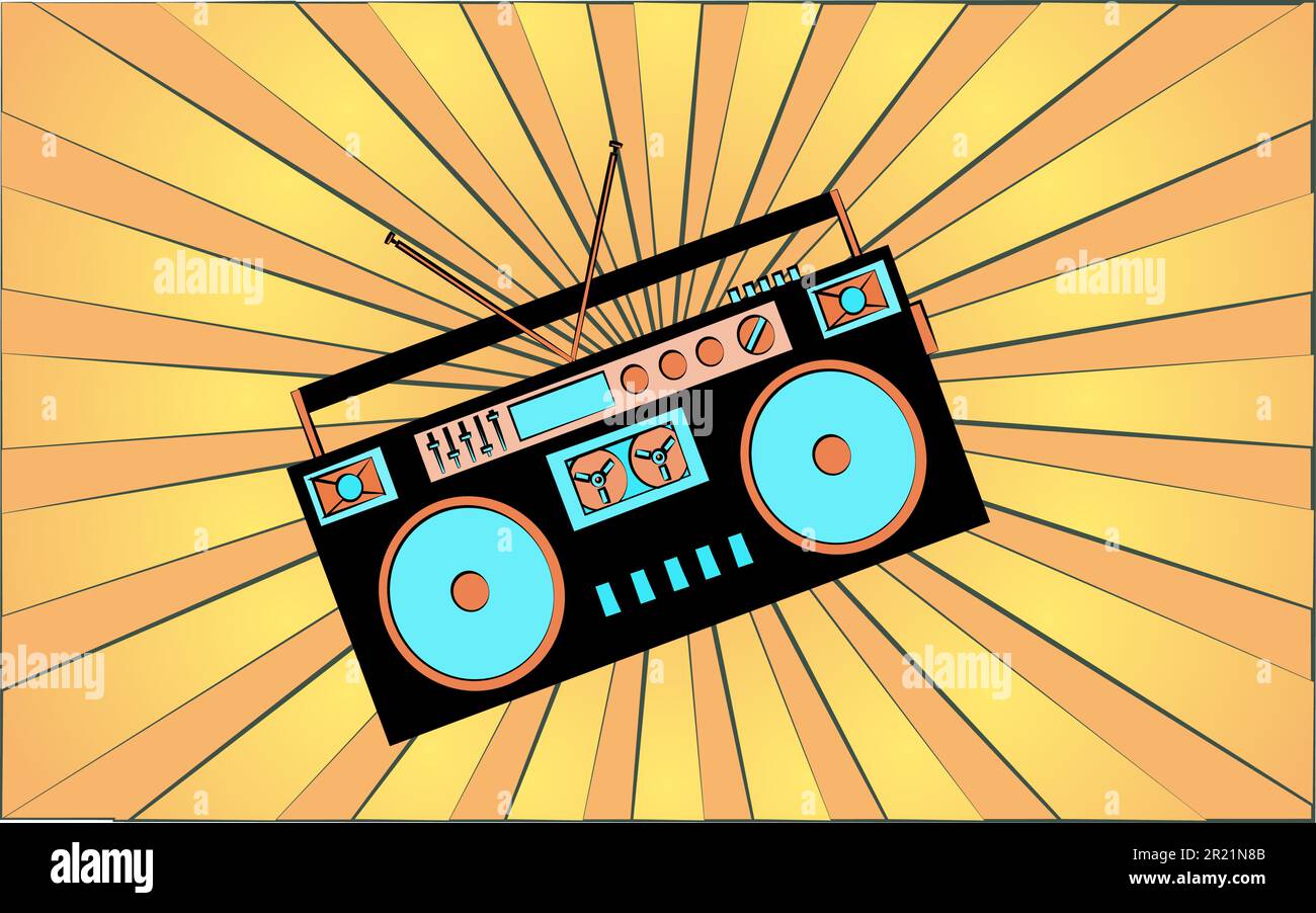 Retro old antique hipster music audio recorder from the 70s, 80s, 90s ...