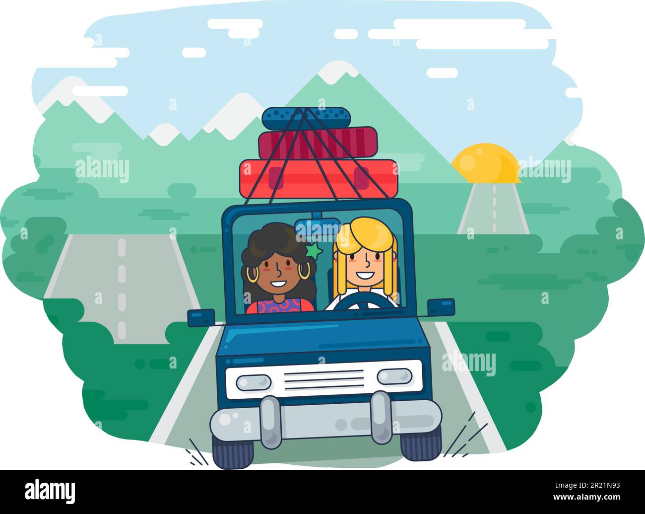 Car driving couple on Stock Vector Images - Alamy