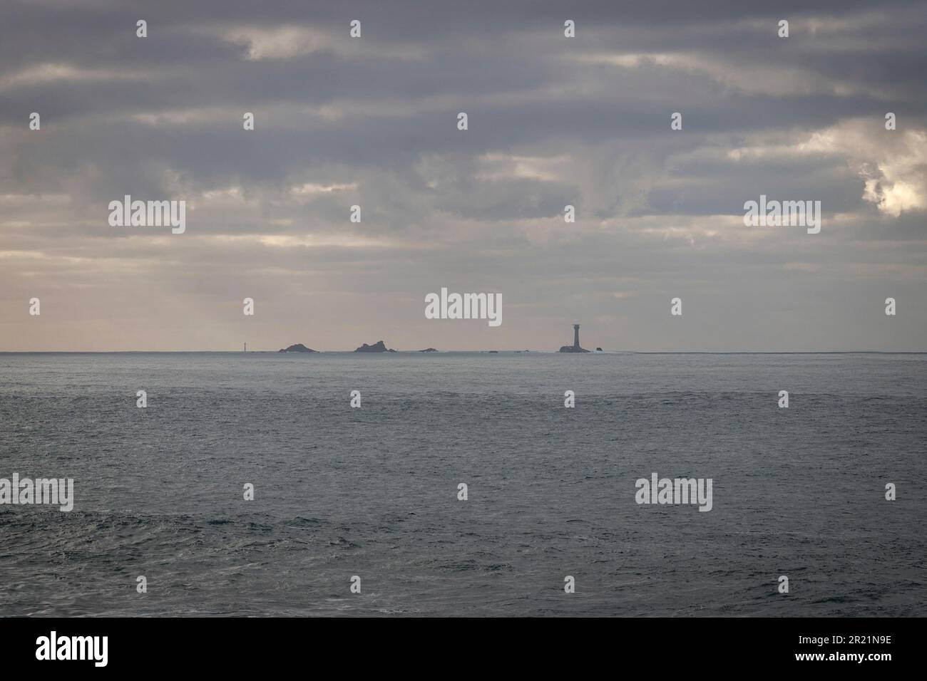 View of Longships Lighthouse from Cape Cornwall, West Cornwall Stock ...