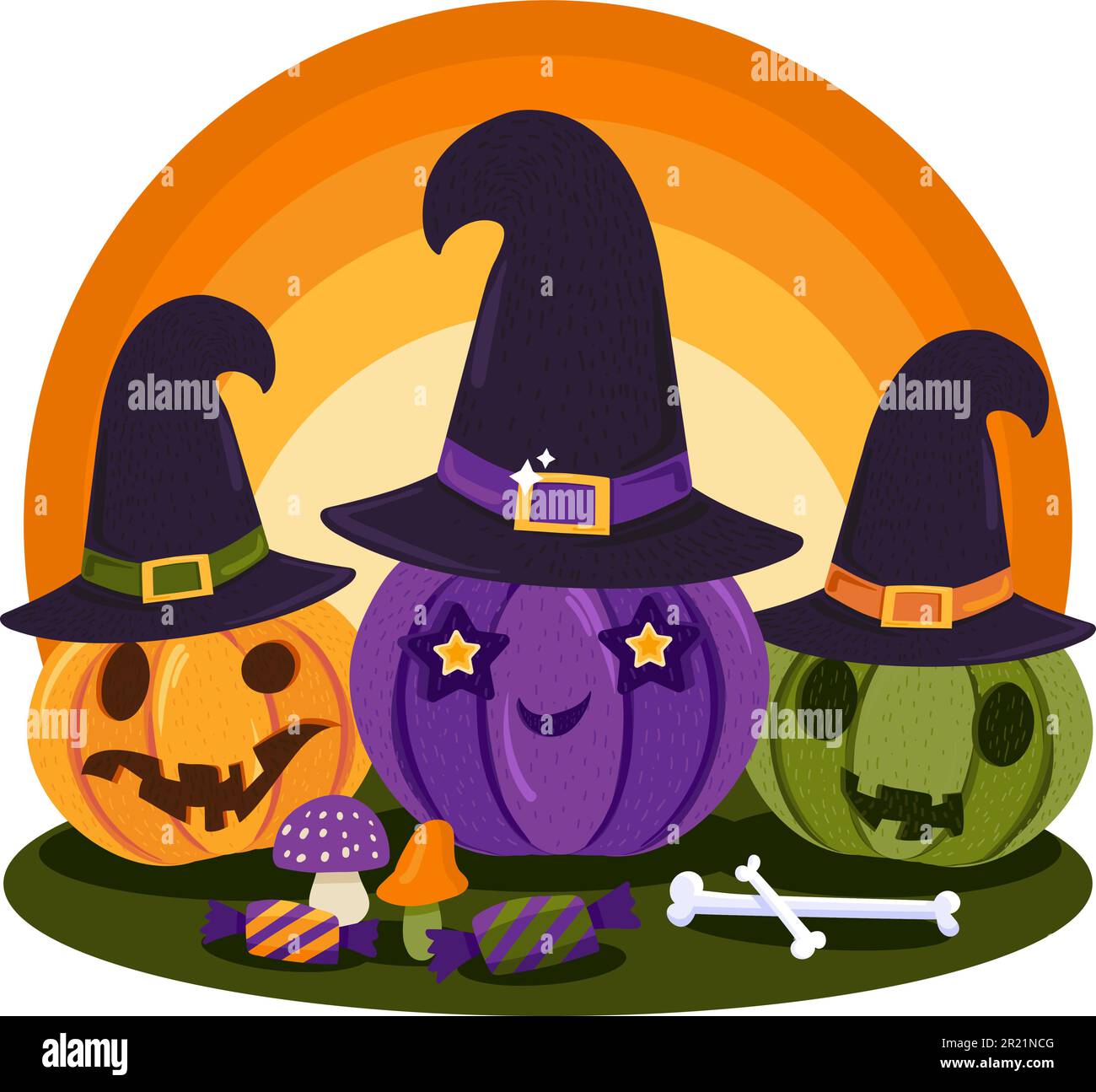 Pumpkin witch halloween party celebration vector. Vegetable with scary ...