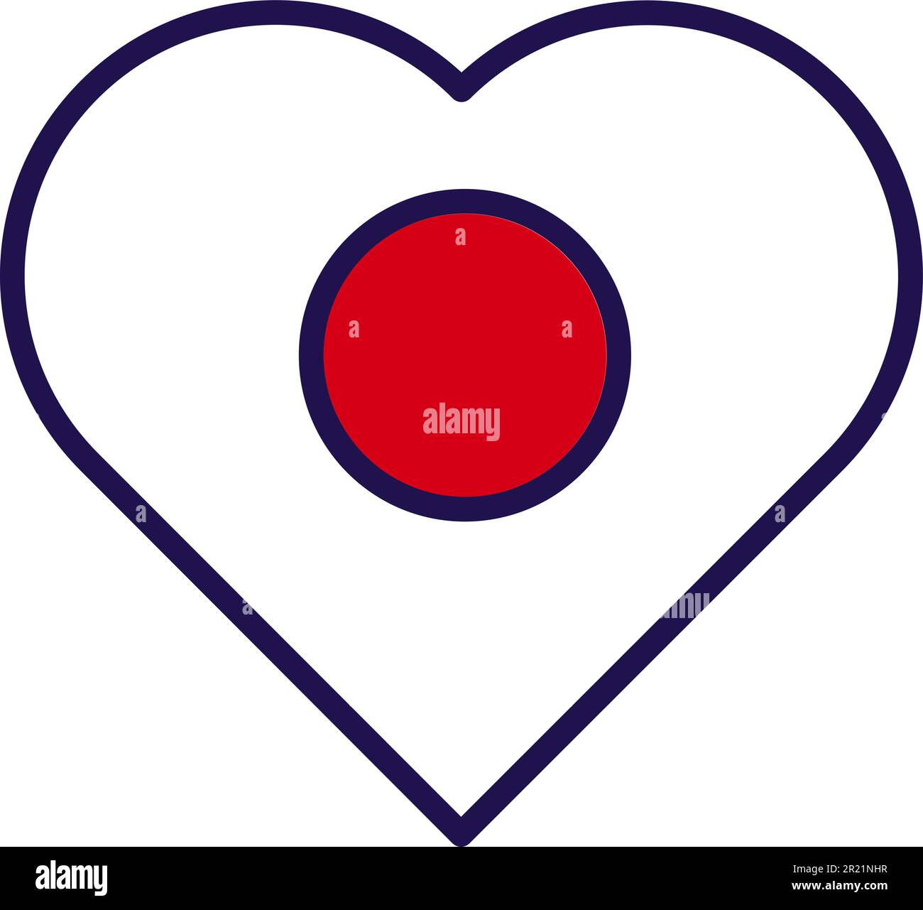 Japan country national flag in heart form vector. Official and patriot ...