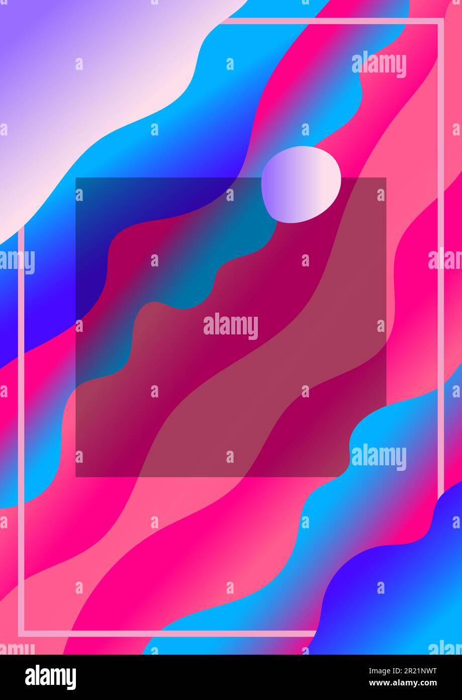 Abstract paper cut pink background. Gradient waves 3d origami design ...