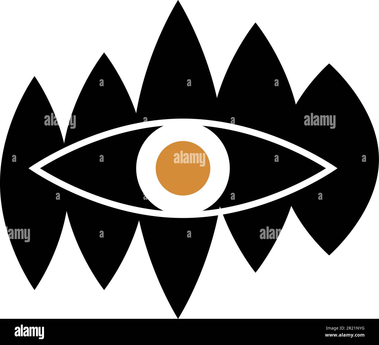 Luxury symbol all seeing Eye of human surrounded by tongues flames ...