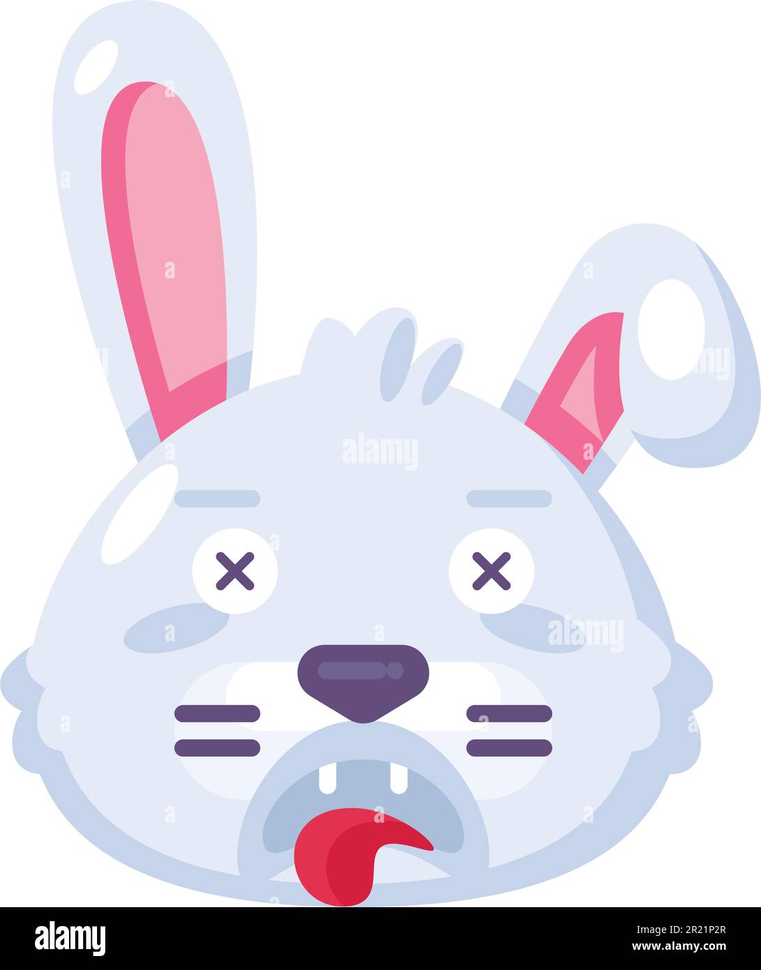 Bunny dead reaction expression facial emoji vector. Rabbit wild animal ...