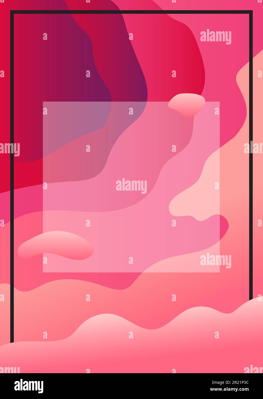 Abstract paper cut pink background. Gradient waves 3d origami design ...