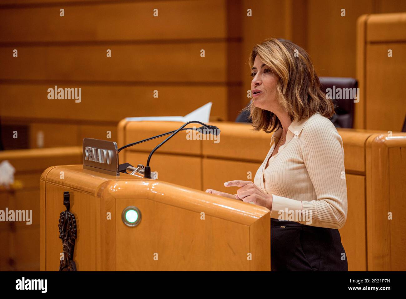 The Minister of Transport, Mobility and Urban Agenda, Raquel Sánchez ...