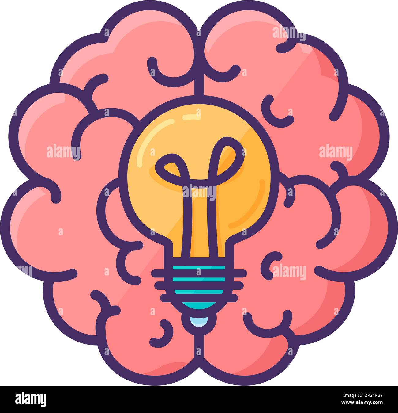 Electric incandescent lamp inside Hemispheres of human brain with ...