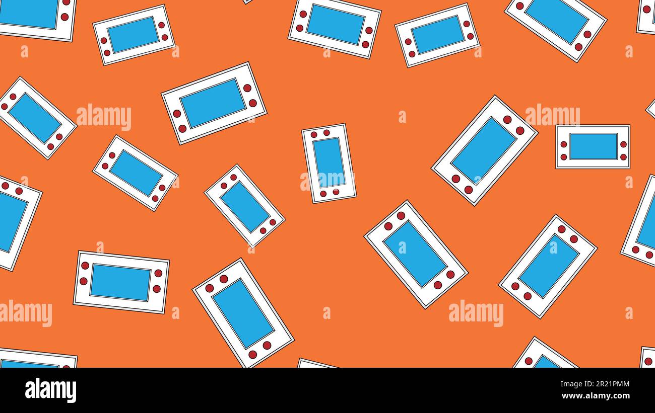 Seamless pattern endless with handheld game consoles, electronic toys ...