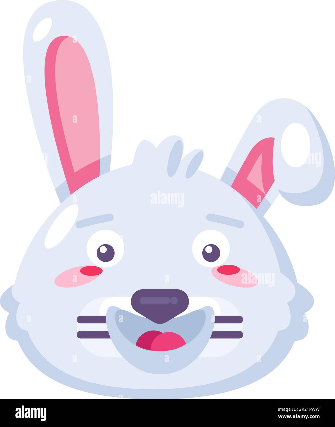 Rabbit happy expression funny comic emoji vector. Bunny contact zoo ...