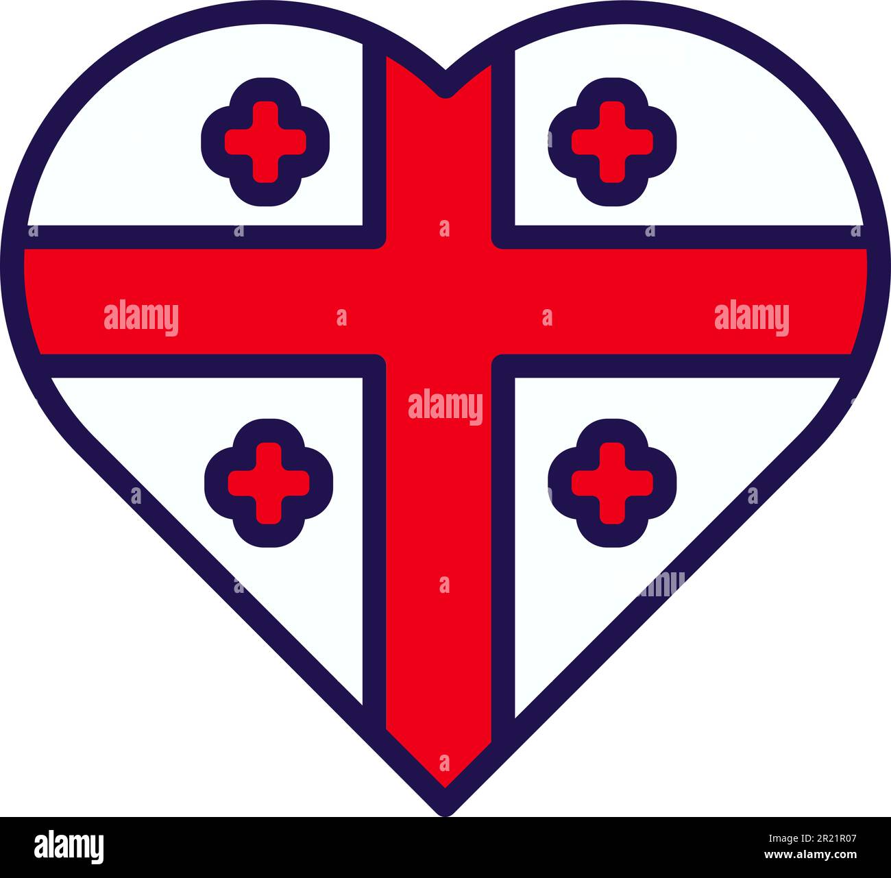Georgia land national flag in heart form vector. Nation, official and ...