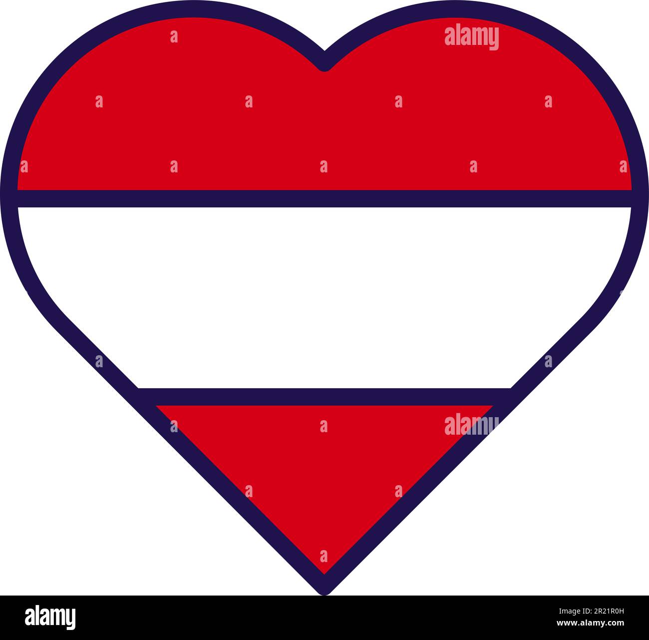Austria red and white flag in heart form vector. Austrian national ...