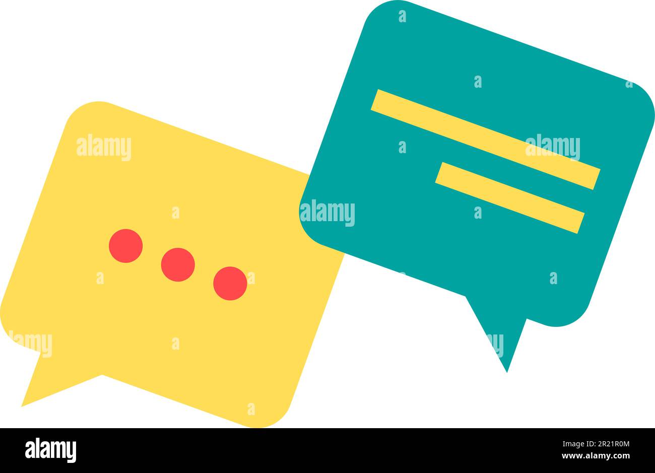 Couple of bubbles icon with sketchy text inside. Communication in ...