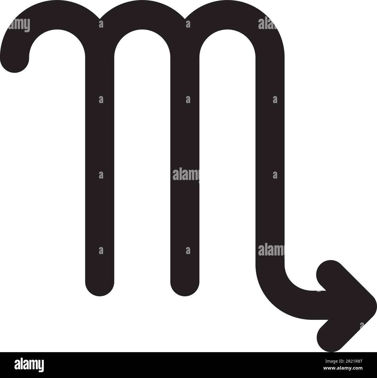 Scorpio linear icon of astrological zodiac sign, water element. Fortune ...