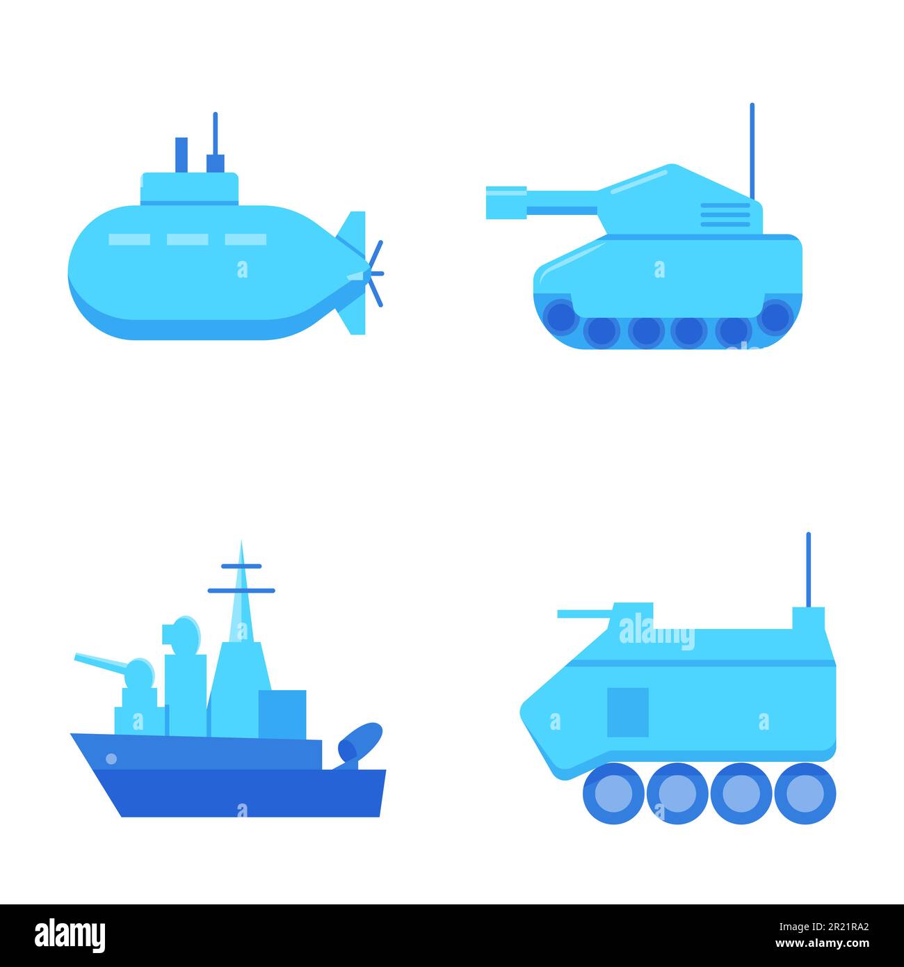 War machines icon set in flat and line style. Military transport and combat vehicles symbols ...