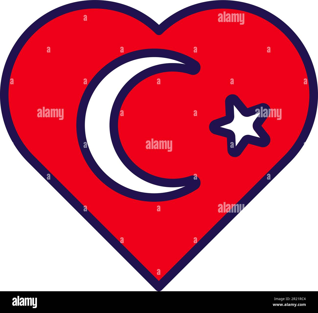 Turkey country nation flag in heart form vector. National, official and ...