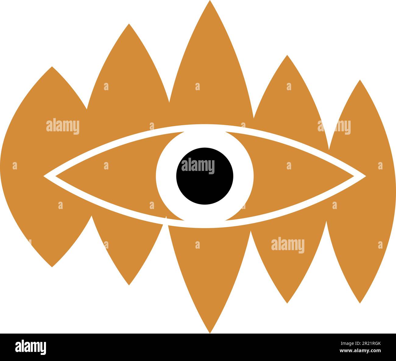 Luxury symbol all seeing Eye of human surrounded by tongues flames ...