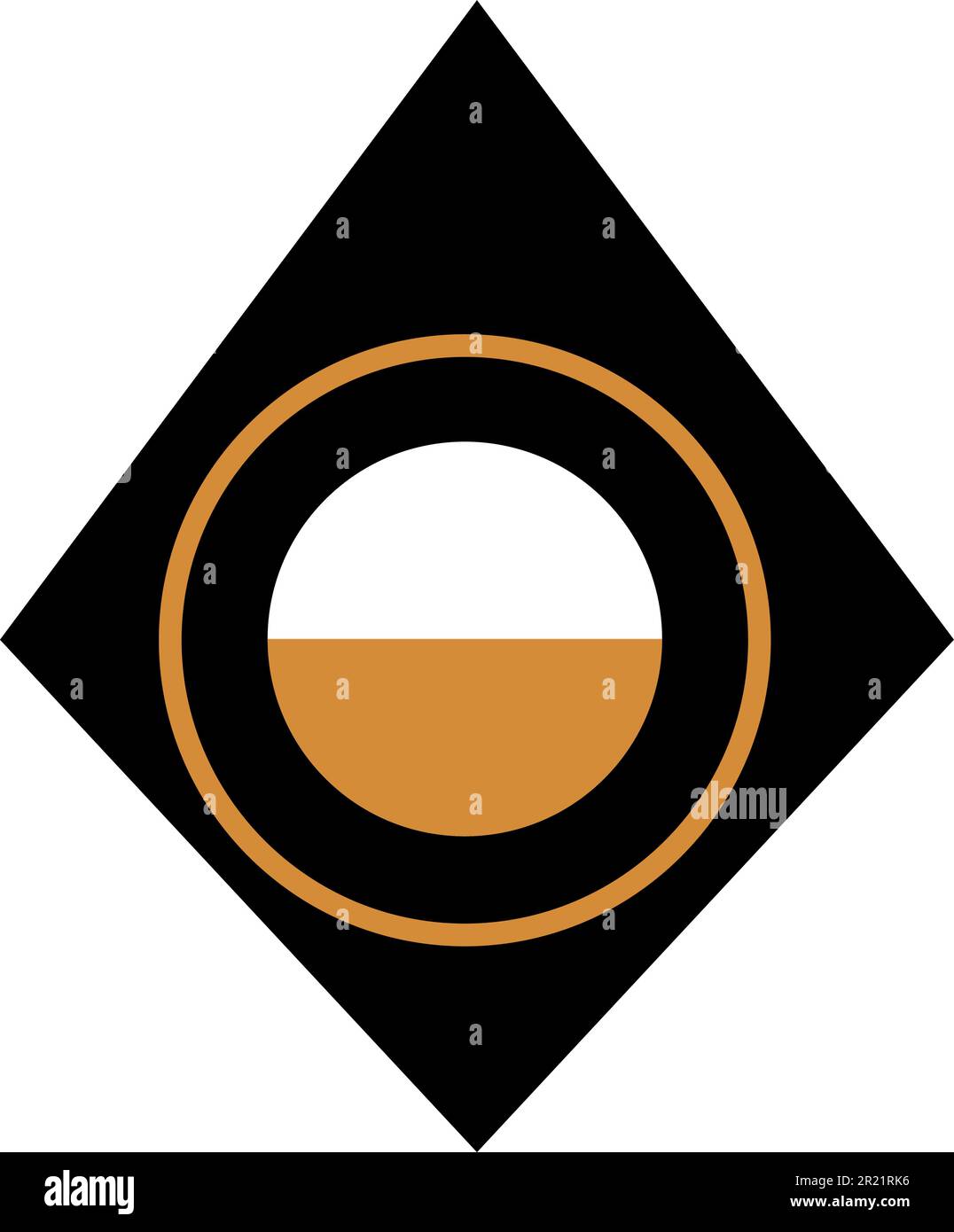 Luxury symbol black rhombus with golden ring and gold circle in center ...