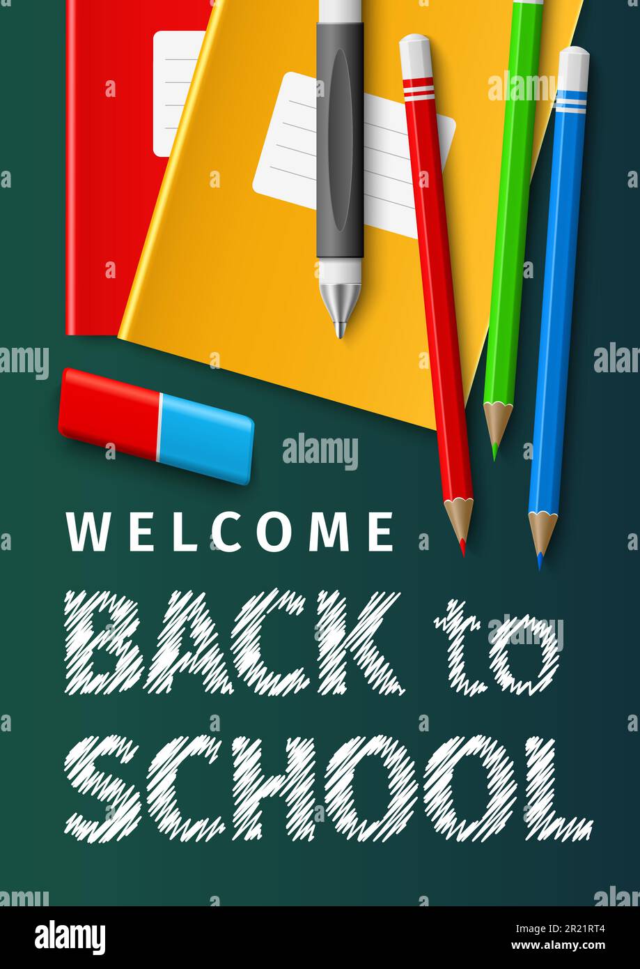 Back to school poster. Educational tools. Study supplies. Education and ...
