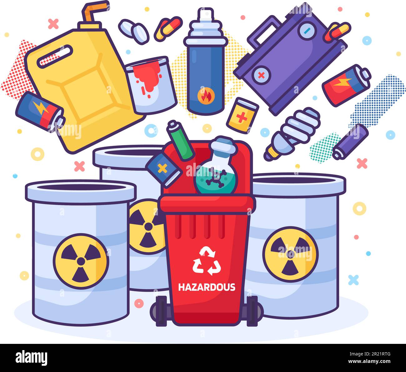 Bunch of old combustible and flammable items fall into open trash can ...