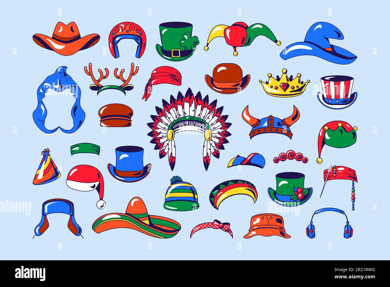 Set of festive, national, traditional and fairy tale headdresses for ...