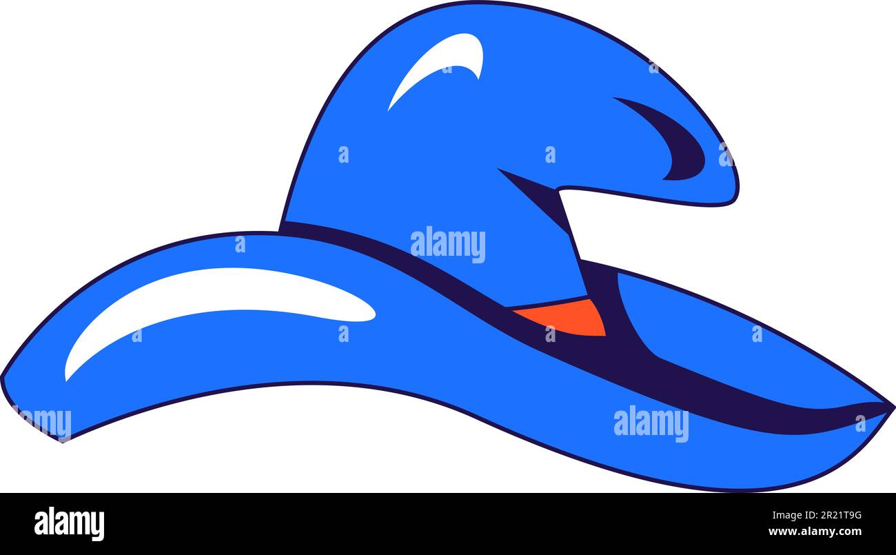 Soft fabric wizard hat with wide, turned up brim. Witch character ...