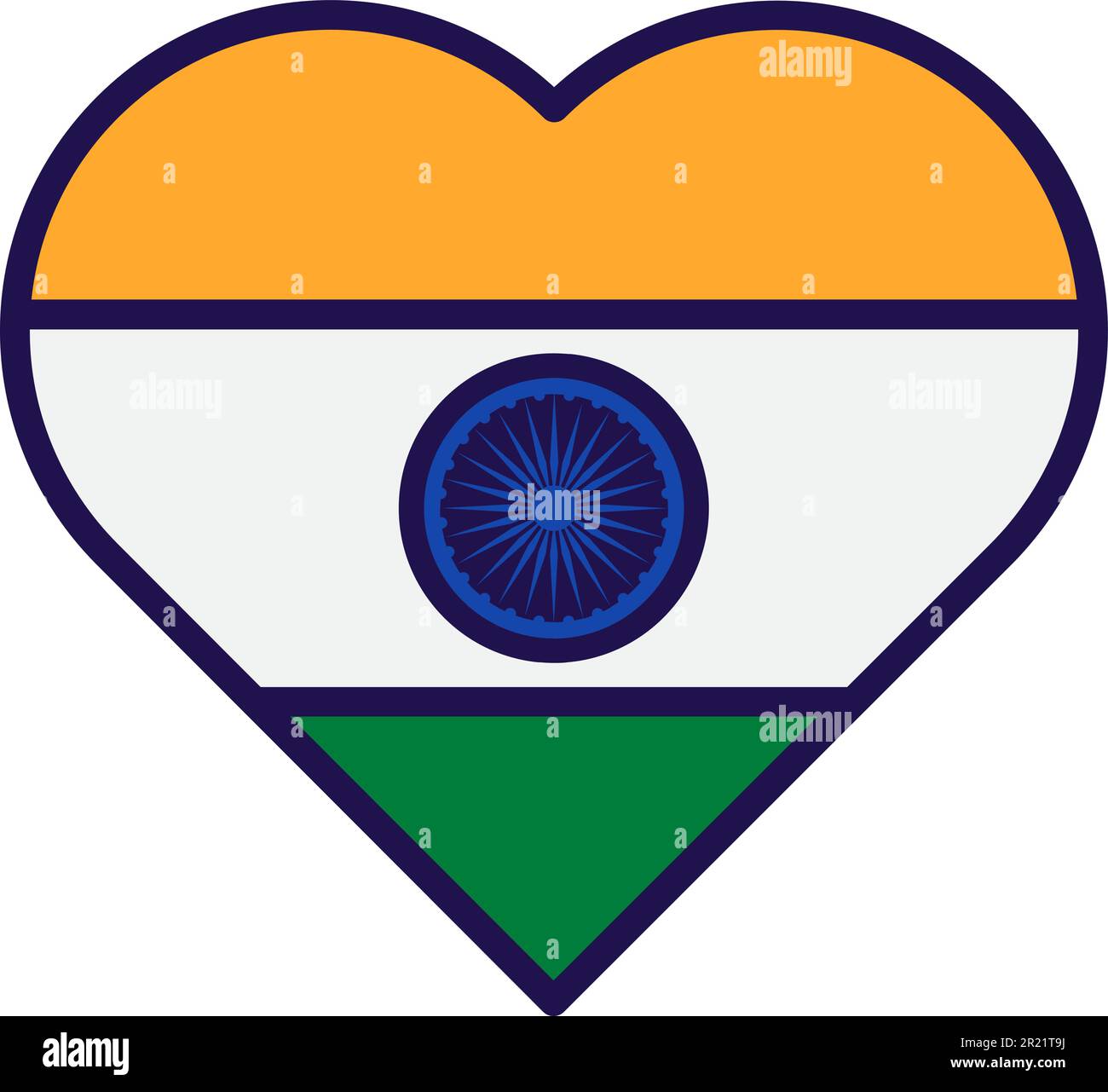 Republic of india nation flag in heart form vector. Indian land ...