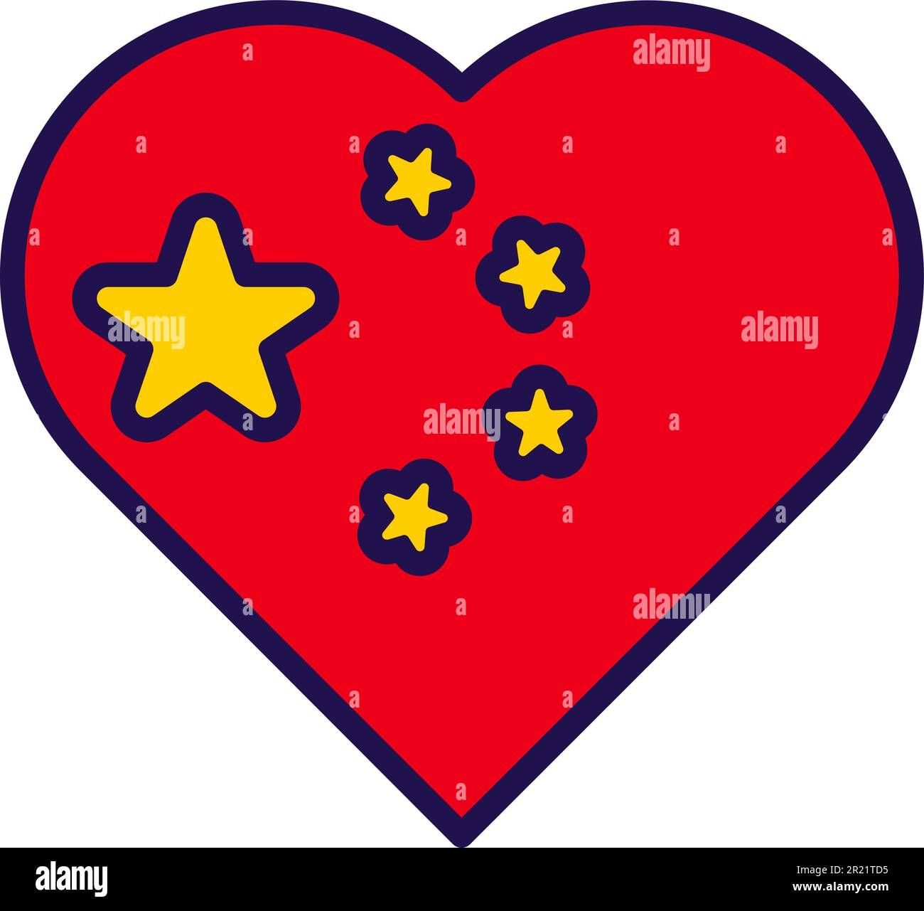China land national flag in heart form vector. Chinese official and ...
