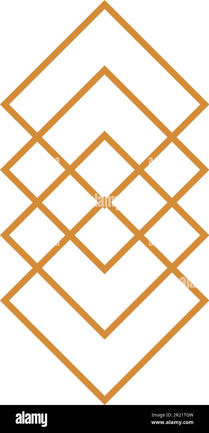 Luxury symbol rhombuses squares combined into decorative vertical ...