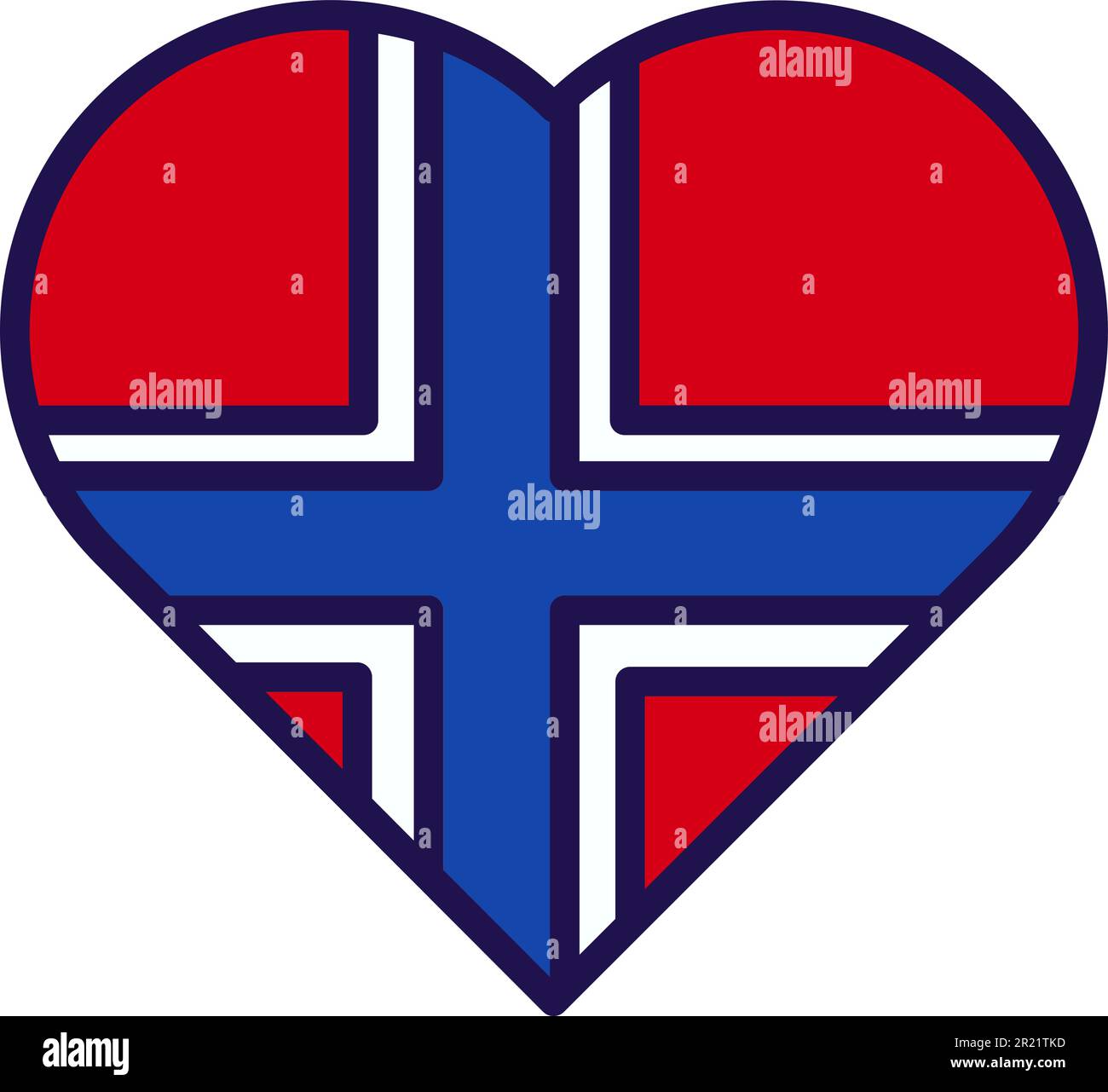 Kingdom of norway nation flag in heart form vector. Northern europe ...