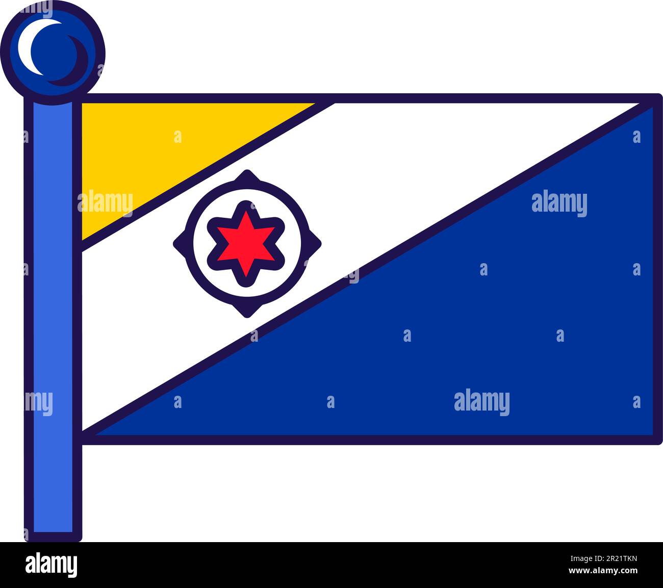 Caribbean Islands country flag on flagpole for registration of solemn ...