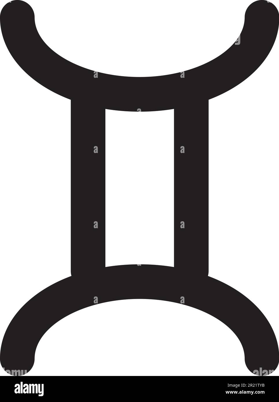 Gemini linear vector icon of astrological zodiac sign, air element ...