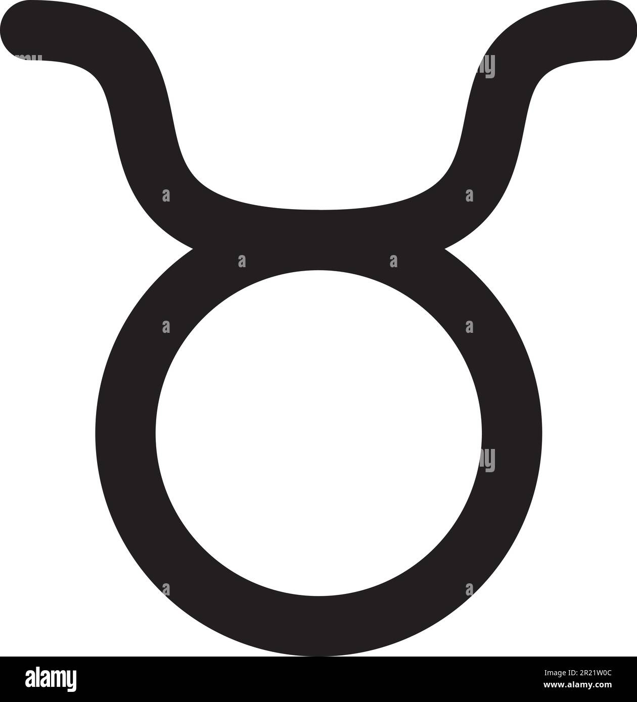 Taurus linear icon of astrological zodiac sign, earth element. Fortune ...