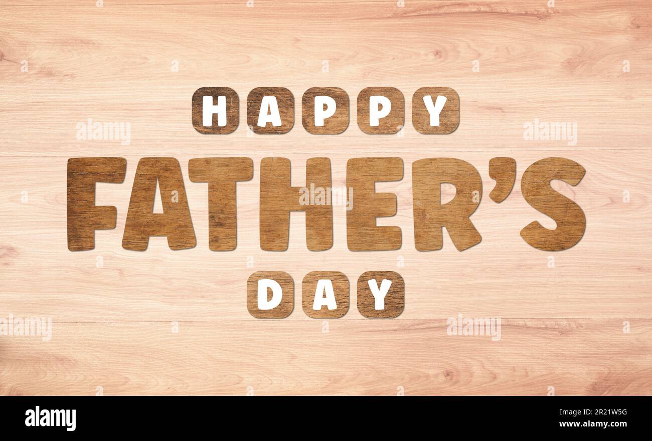 Happy Father's Day Wooden lettering on light wooden background Stock ...